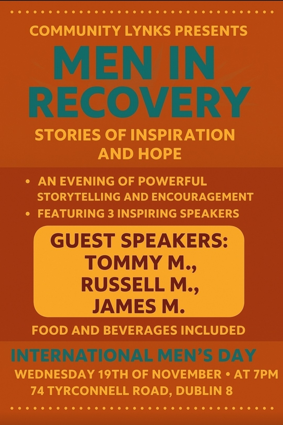 MEN IN RECOVERY NOV’19th – Rialto Community Drug Team